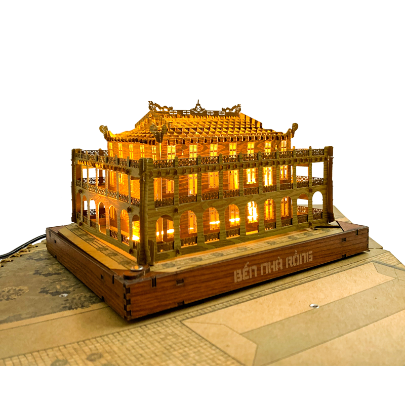 Mô hình giấy 3D Bến Nhà Rồng tích hợp đèn led