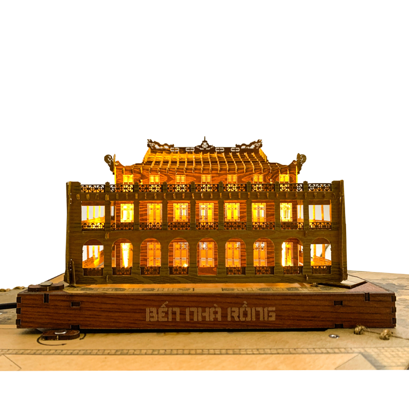 Mô hình giấy 3D Bến Nhà Rồng tích hợp đèn led